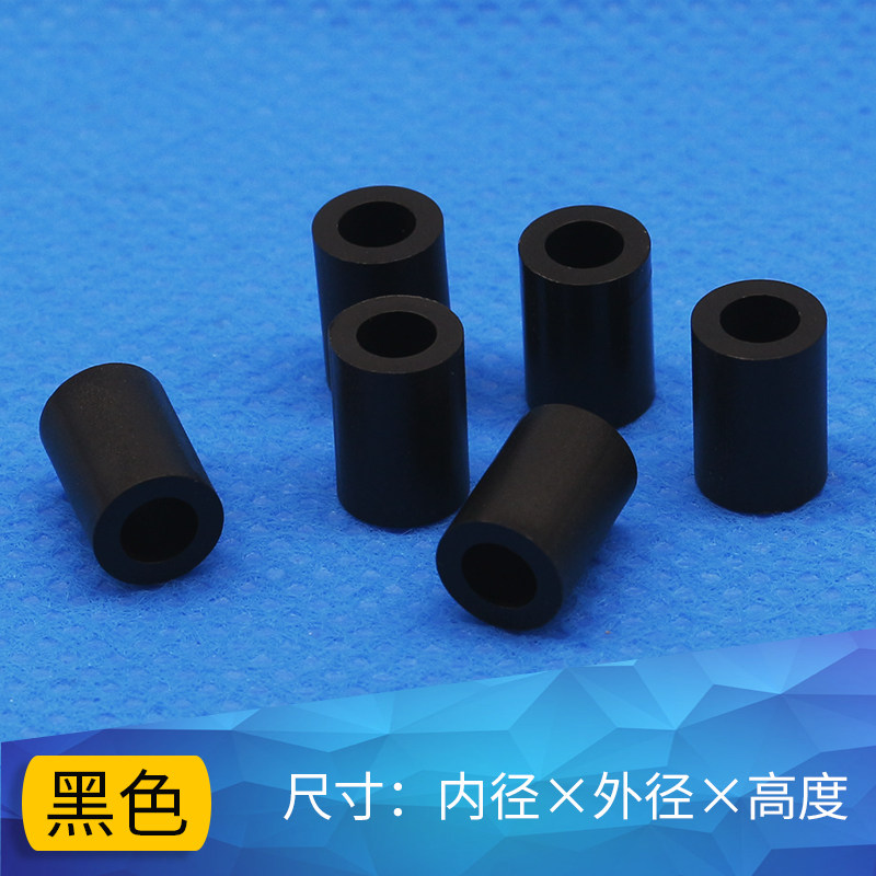 ABS隔离柱M4黑色白色直通柱套管绝缘垫圈塑料垫高柱加高螺丝间隔