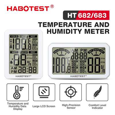 HABOTEST工厂店HT682HT683温湿度计室内家用干湿婴儿电子温湿度表