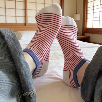 【下单立减50】袜子女士拼色袜夏天防臭新款条纹防滑多巴胺船袜KP