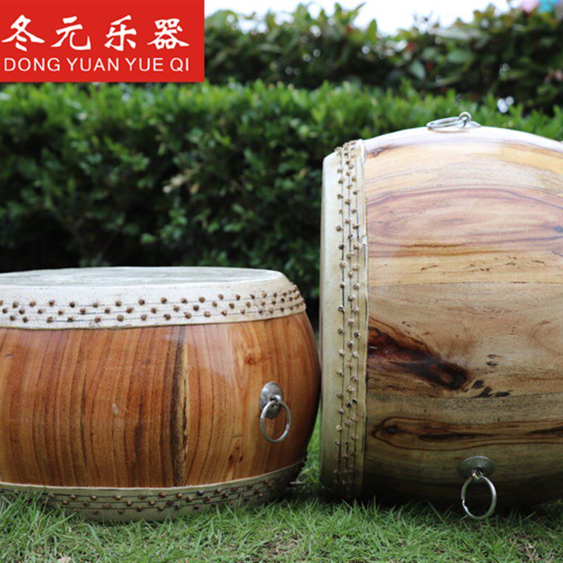 罗冬元9寸高音原木竹钉牛皮手鼓战鼓高鼓扁鼓川堂鼓竹钉鼓道士鼓