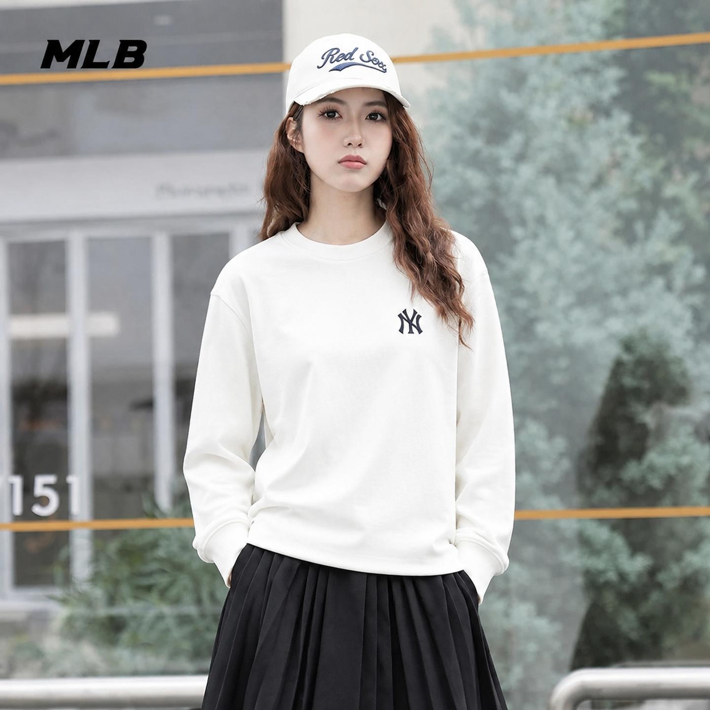MLB男装女装2026春秋运动服舒适长袖T恤通勤日常休闲上衣打底衫