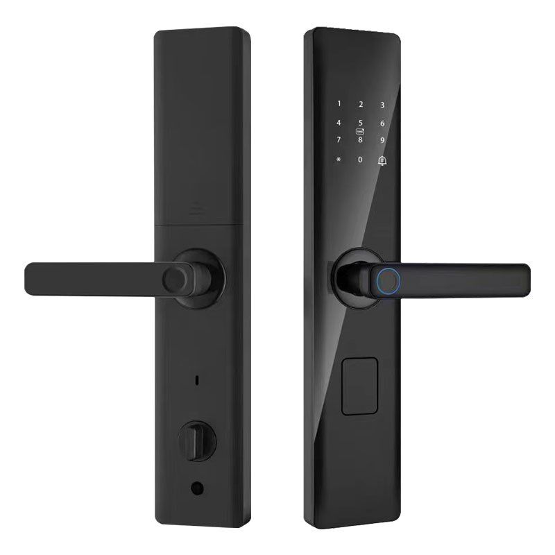 双开门密码锁防盗门指纹锁入户门办公室木门家用别墅对开智能锁