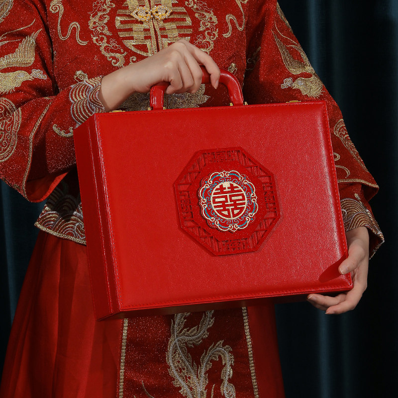 彩礼钱盒子订婚提亲聘礼箱彩礼盒子女方备婚陪嫁礼金盒礼金箱用品
