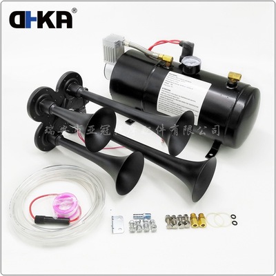 跨境直供150psi 3L空气压缩机喇叭套装汽车改装气喇叭气泵套装