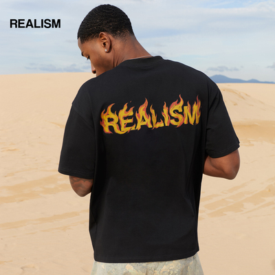 REALISM涂鸦字母纯棉短袖T恤