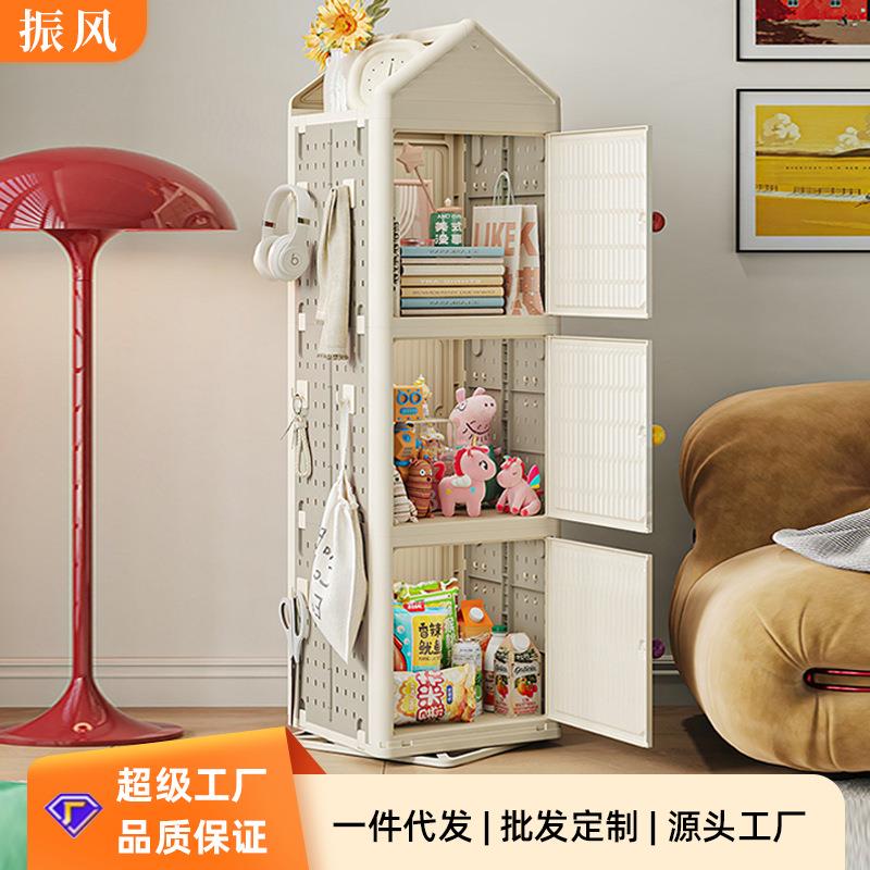 旋转书架落地置物架客厅收纳儿童绘本架家庭阅读区展示书柜储物柜