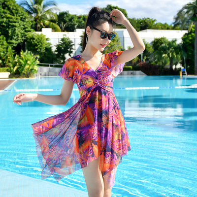 泳衣女裙式遮肚宽松保守温泉显瘦连体长款大码泳装夏