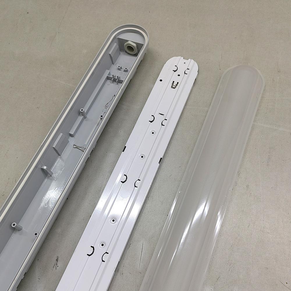 LED贴片三防灯空壳套件全PC材质1.2米乳白罩IP65三防支架中性包装