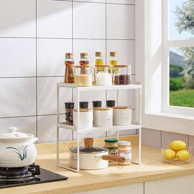 简约多功能厨房用品收纳架调料罐多层免打孔调味架自由叠加置物架