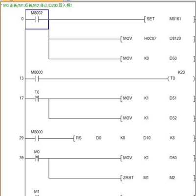 三菱PLC485通讯控制台达变频器程序软件FX3G/FX3U通用梯形图编写