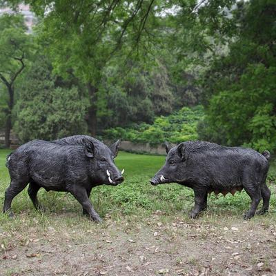 户外仿真猪摆件玻璃钢野猪雕塑农庄饭店景区草坪假猪模型园林装饰