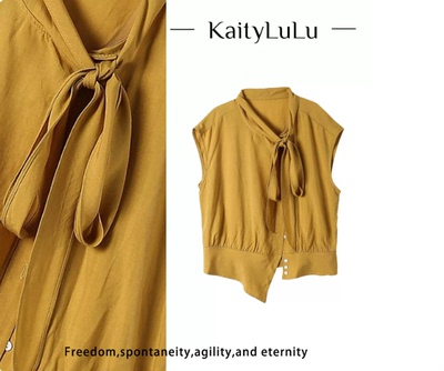 KaityLuLu【青山水城】 气质绑带个性上衣KT427W160