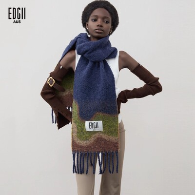 EDGII 2025AW新品棉花糖羊毛围巾（岩纹）时尚保暖休闲百搭围脖