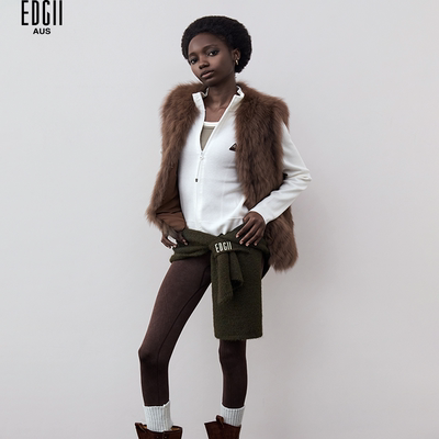 EDGII 2025AW新品刺绣连帽围巾保暖防寒加厚可围可披时尚围脖