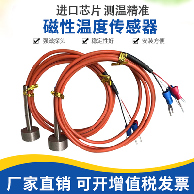 磁pt100磁铁防水磁性探头吸附式热电阻pt1000磁吸高温温度传感器