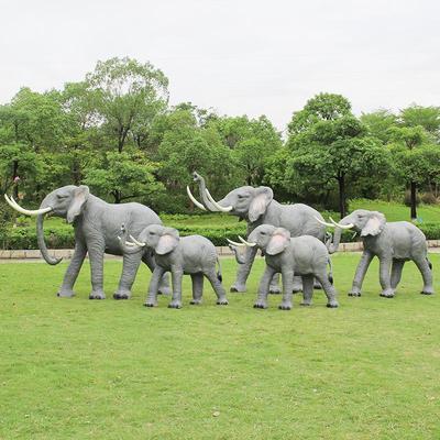 户外玻璃钢仿真大象雕塑公园草坪景区园林装饰大型落地动物园摆件