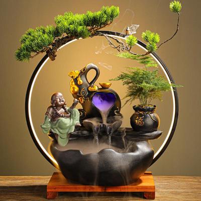 新中式流水喷泉摆件招财创意客厅玄关公室加湿器装饰乔迁开业礼品