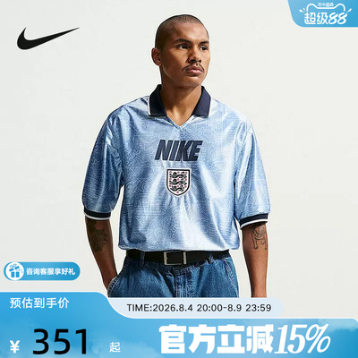NIKE耐克英格兰队男子短袖足球上衣DRI-FIT速干翻领T恤IH1866-486
