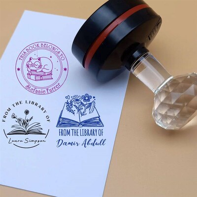 Custom Book Stamp Personalized Custom Name Stamp Self Inking