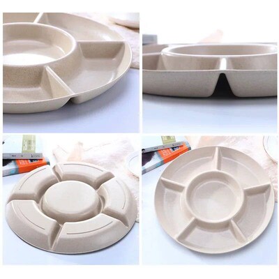 1 Pc 6-Compartment Food Storage Tray Dried Fruit Snack Plate