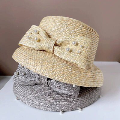 202402-yl japan ins chic summer hand fine straw Hepburn pear