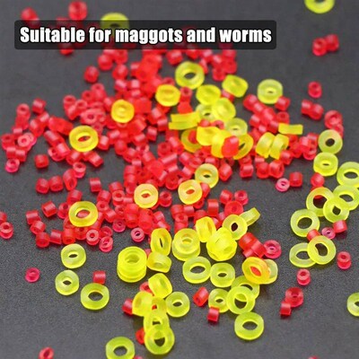 50pcs Fishing Accessories Bait Band For Earthworm Maggot Pel