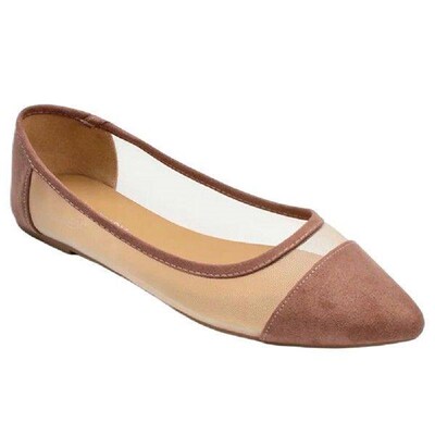 Women Ballet Flats Pointed Toe Slip on Flat Shoes Mesh