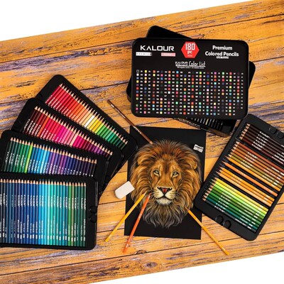 KALOUR 50/72/180/240/300 Pcs Oil Colored Pencils Set Profess