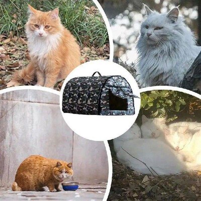 Outdoor Feral Cat House Warm Weatherproof Insulated Shelter