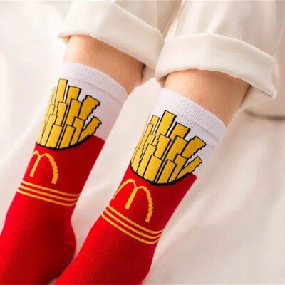 Women Socks Funny Cute Cartoon Fruits Banana Avocado Lemon E