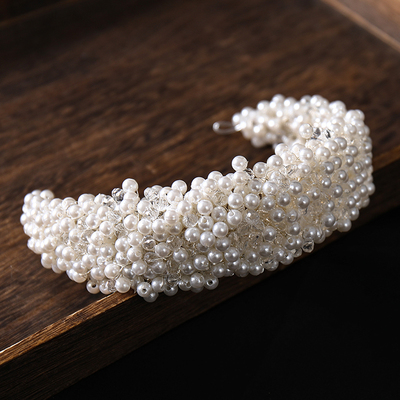 Crystal Pearl Hair Band And Women Catwalk Exaggerated  party