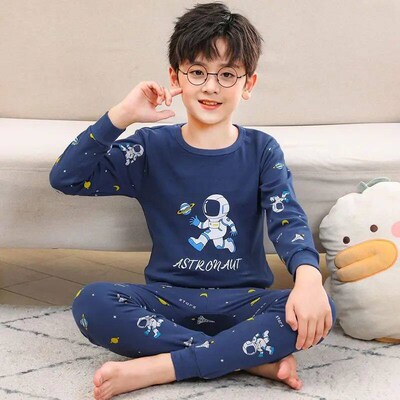 Teens Pijamas Long Sleeve Cotton Pyjamas Kids Clothes Sets C