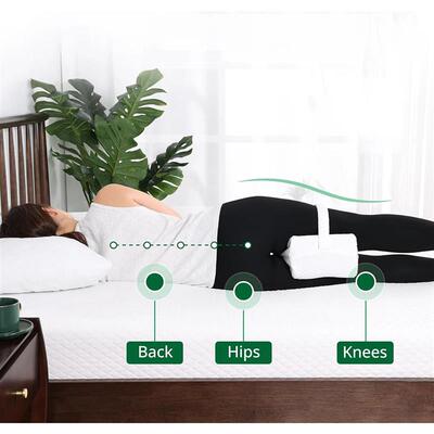 Knee Pillow for Side Sleepers with Straps, Soft Memory Foam