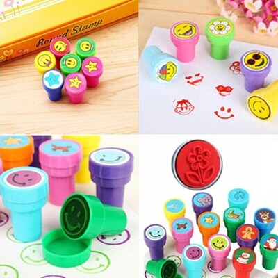 12pcs Assorted Stamps for Kids Self-ink Stamps Children Toy