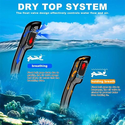 Scuba Diving Mask Snorkel Set For Adults Tempered Glass Prof