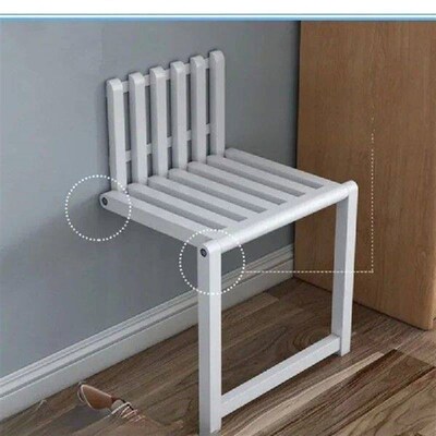 Wall Mounted Folding Chair Invisible Shoe Changing Stool
