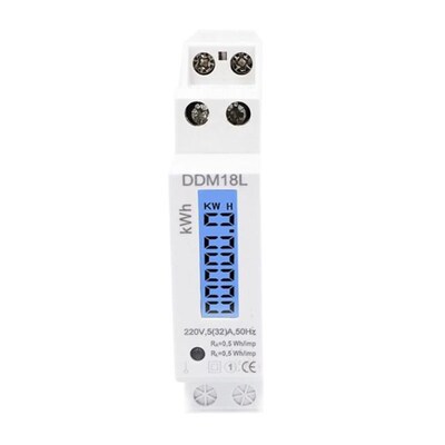 LCD Digital Single Phase Din Rail Electricity Power Consumpt