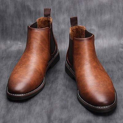 40~46 Chelsea Boots Men Comfortable Fashion Leather Shoes