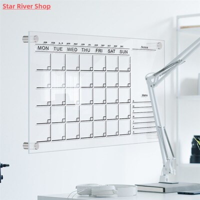 Reusable Acrylic Dry Erase Calendar Monthly Calendar Whitebo