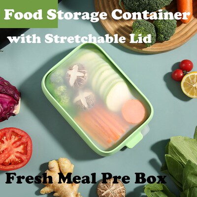 Food Storage Container  Stretchable Lid Fresh Meal Pre Box