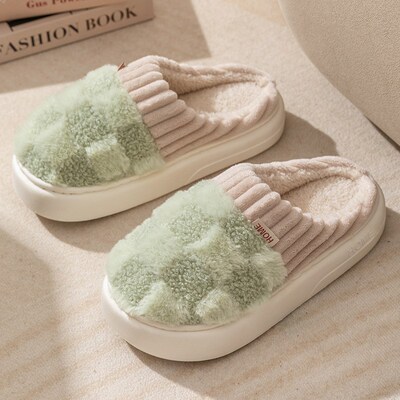 Fuzzy Slippers Womens Home Autumn Winter AntiSlip Indoor Thi