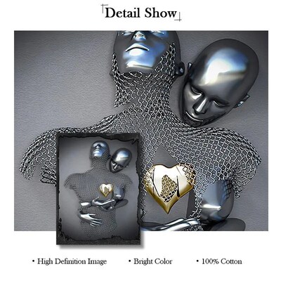 Metal Figure Statue  Painting Romantic Abstract Posters Prin