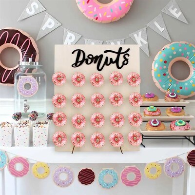Donut Wall Holds Stand Sweet Cart Rustic Wedding Table Decor