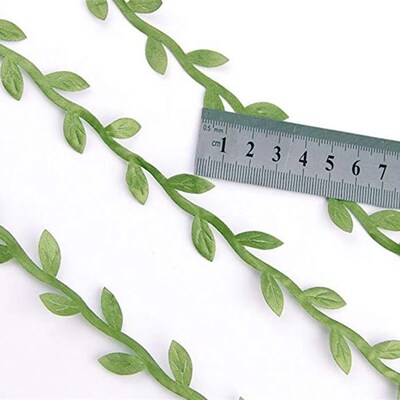 10yards Silk Leaf-Shaped Handmake Artificial Green Leaves fo
