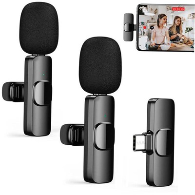 Wireless Lavalier Microphone Audio Video Recording Mini Mic