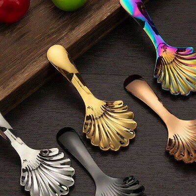 2 Pcs Stainless Steel Teaspoon Short Handle Dessert Compact