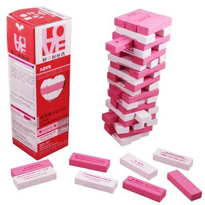 Wooden Tumbling Tower Deluxe Stacking Love Genga culb Game