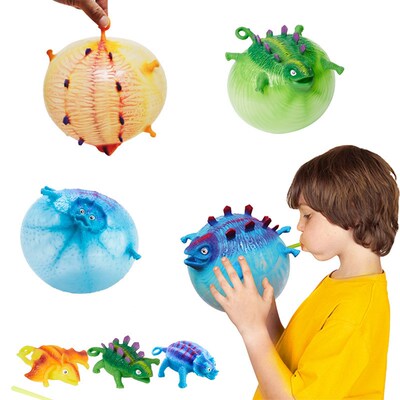 Kids Funny Blowing Animals Inflate Dinosaur Vent Balls Antis