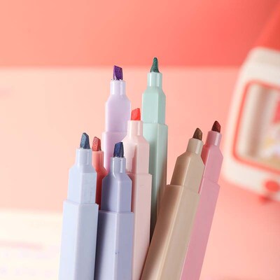 Creative Doubleended Highlighter Colored Marker Pen for Stud