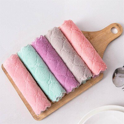Kitchen Towels Dishcloths Coral Fleece Dish Towel Dish Rags